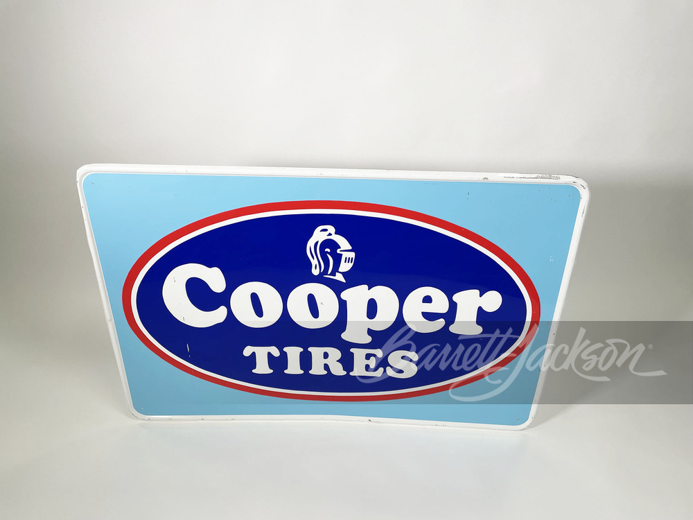 LARGE VINTAGE COOPER TIRES TIN SIGN