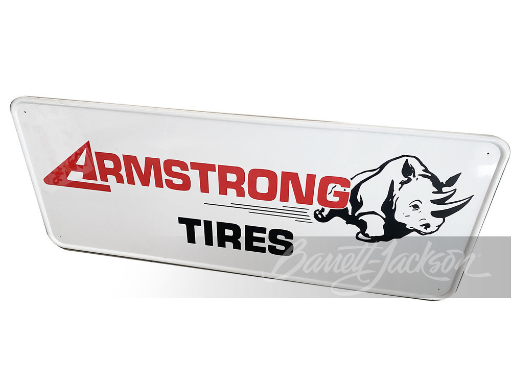 VINTAGE ARMSTRONG TIRES TIN SIGN - Front 3/4 - 260955