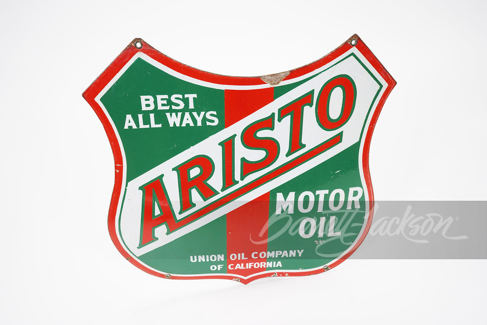 1930S UNION OIL COMPANY ARISTO MOTOR OIL PORCELAIN SIGN