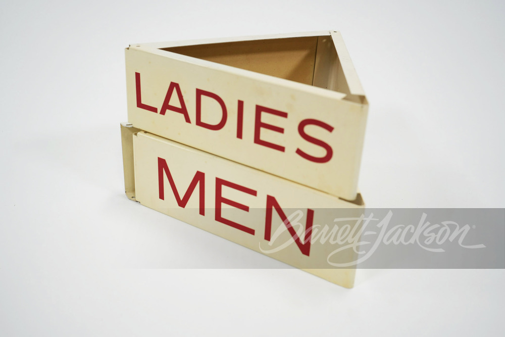 PAIR OF 1960 SHELL OIL MEN/LADIES TIN RESTROOM SIGNS