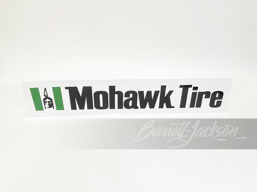 MOHAWK TIRE EMBOSSED TIN SIGN