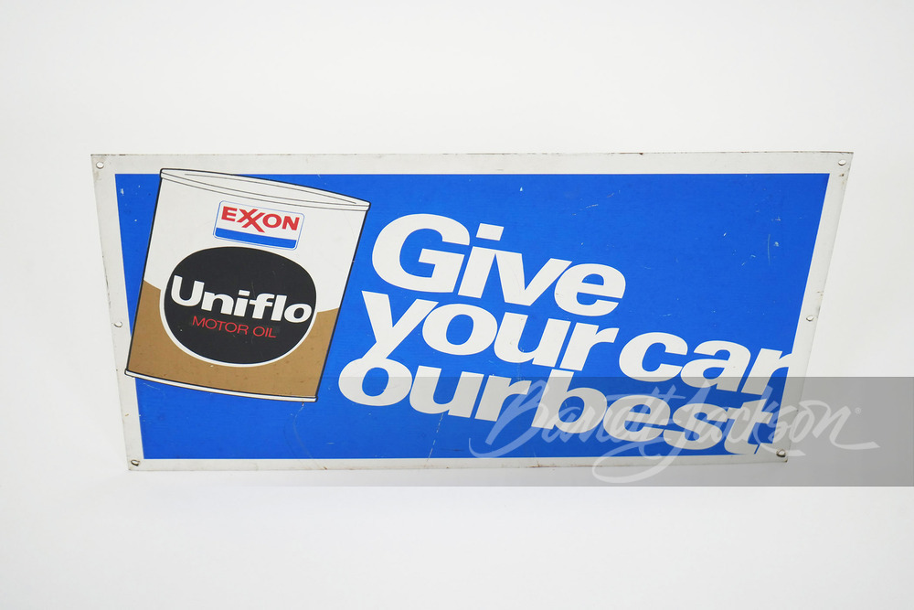 1960S EXXON OIL 'GIVE YOUR CAR OUR BEST' TIN SIGN