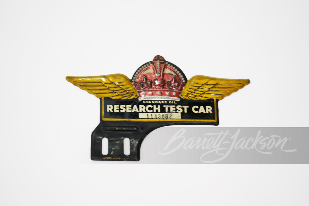 1930S STANDARD OIL RESEARCH TEST CAR LICENSE PLATE PECTIN SIG