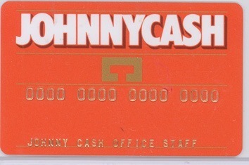 Johnny Cash prototype personalized ATM card, 1980.