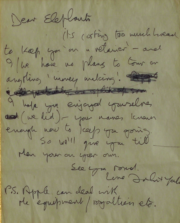 Important John Lennon hand-written letter regarding John and