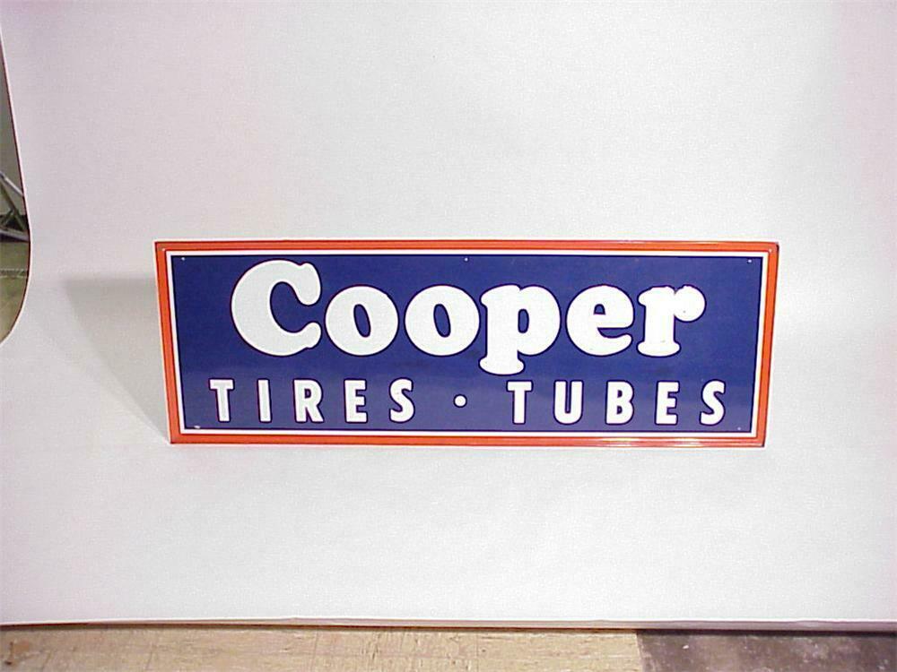 N.O.S. 1950s Cooper Tires- Tubes self-framed tin garage sign.