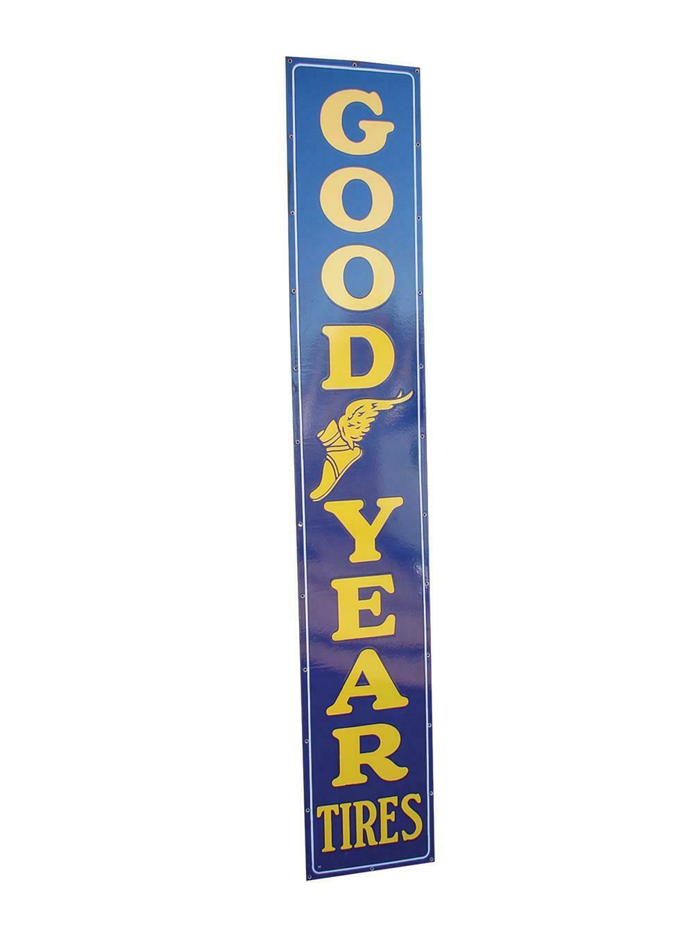 NOS 1930s Goodyear Tires vertical station sign.