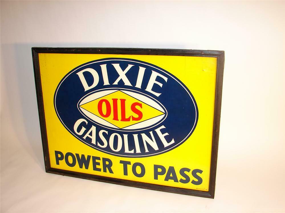 Impressive N.O.S. 1930s Dixie Gasoline-Oils 'Power to Pass' w