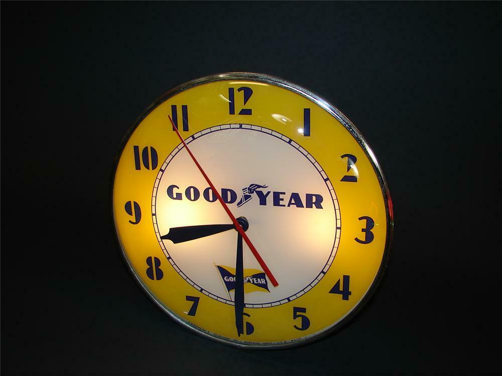 Goodyear Tires glass faced garage clock