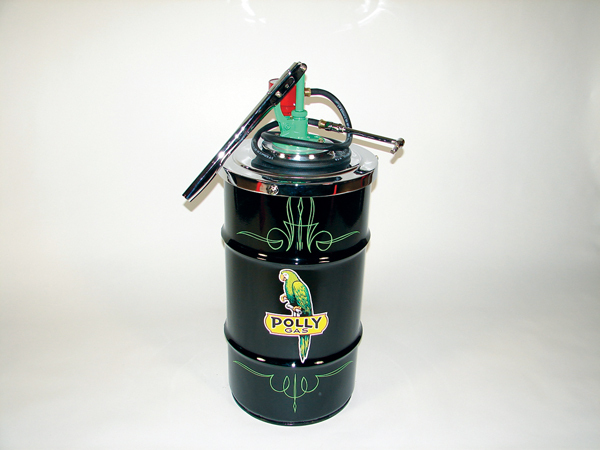 Circa 1940s Polly Oil 15 gallon hand pump service department