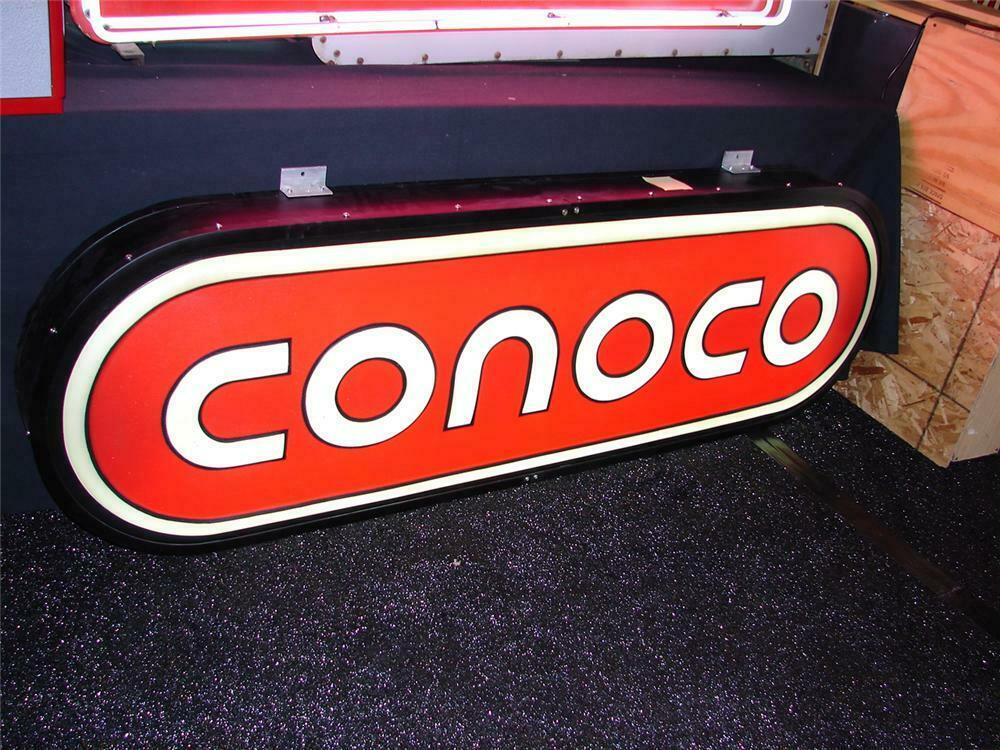 Very clean Conoco Gasoline single-sided light-up service stat