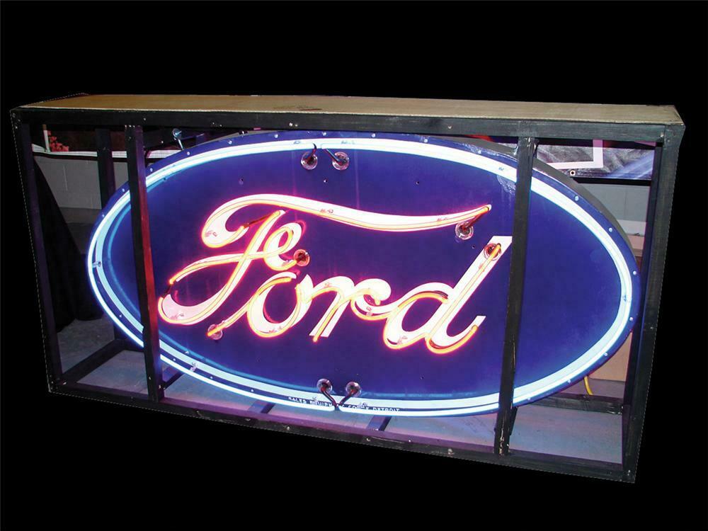 Sharp 1930s Ford Automobiles single-sided porcelain neon dealership ...