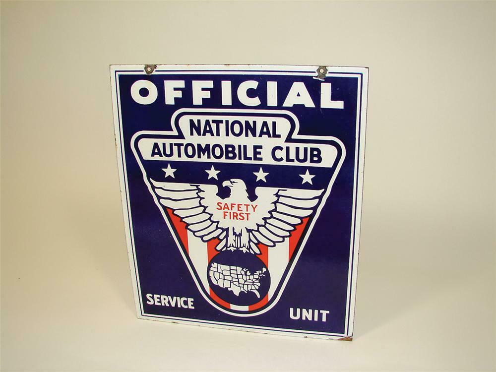 Choice 1930s National Automobile Club double-sided porcelain
