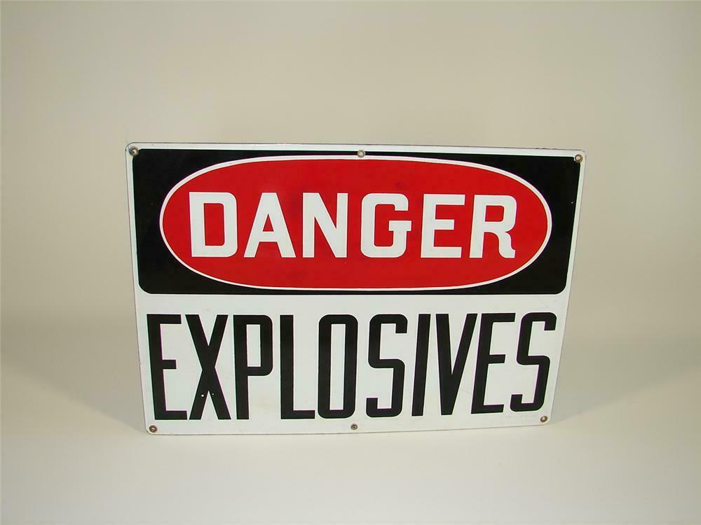1940s-50s Danger Explosives single-sided porcelain sign.