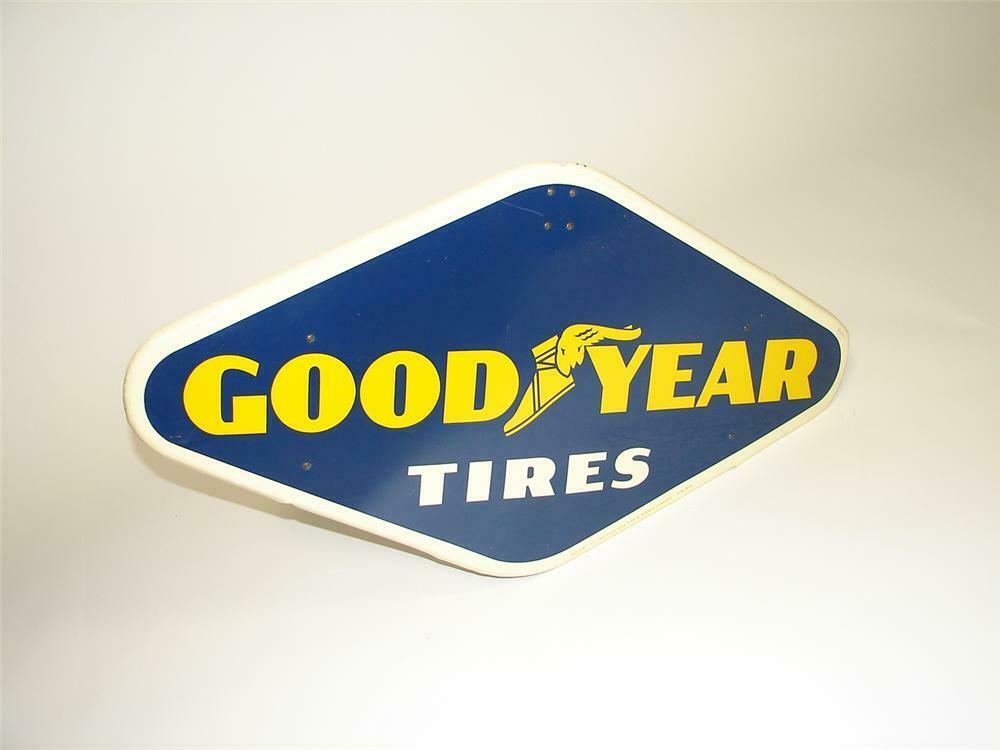 1959 Goodyear Tires single-sided tin garage sign.