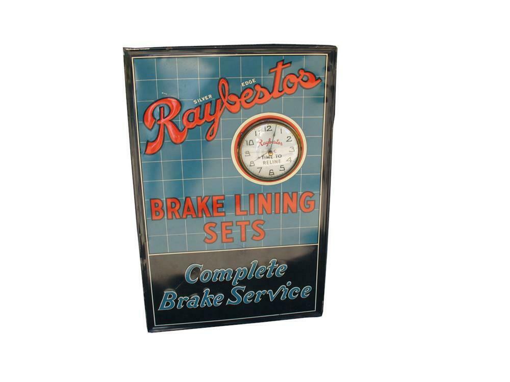 Raybestos Brake Lining Set self framed tin sign with "Time to Reline ...