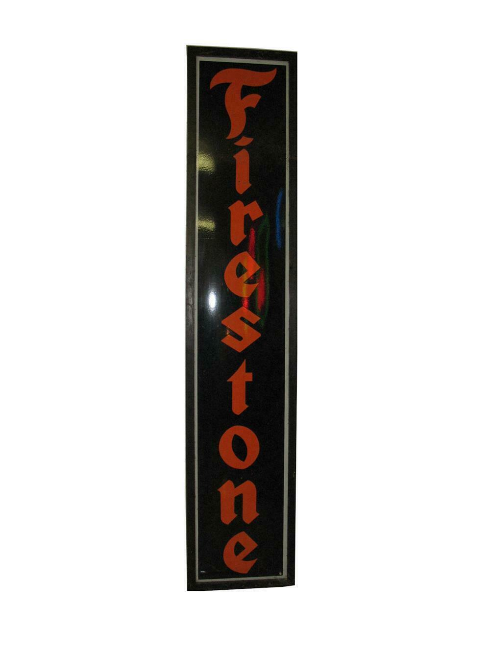 Choice 1940s Firestone Tires vertical porcelain garage sign w
