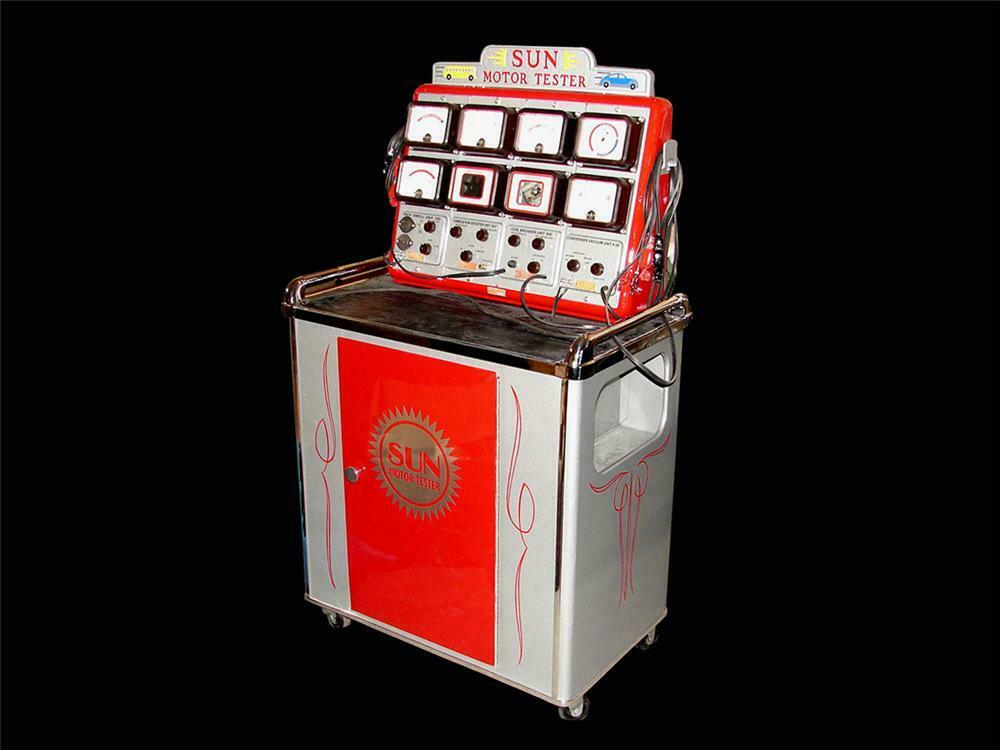 Killer 1950s Sun Engine Analyzer service department cabinet o