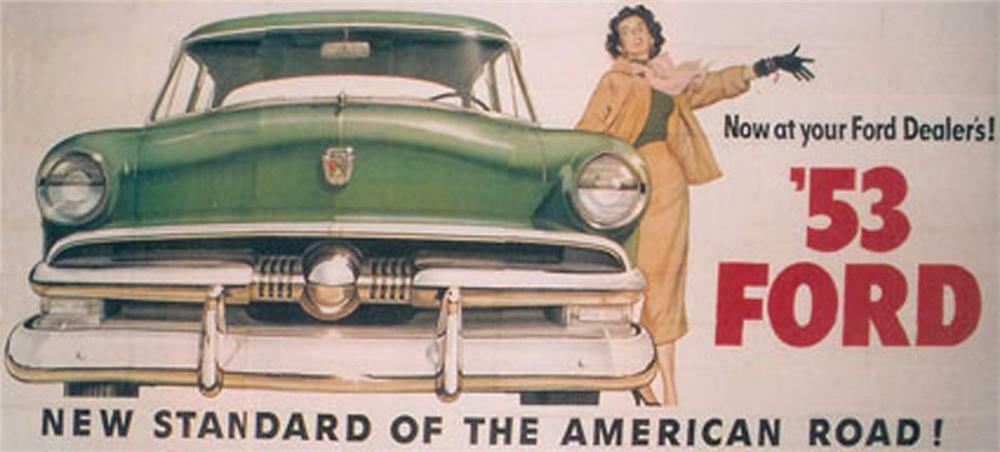 Stunning never used 1953 Ford Automobiles Billboard sign.