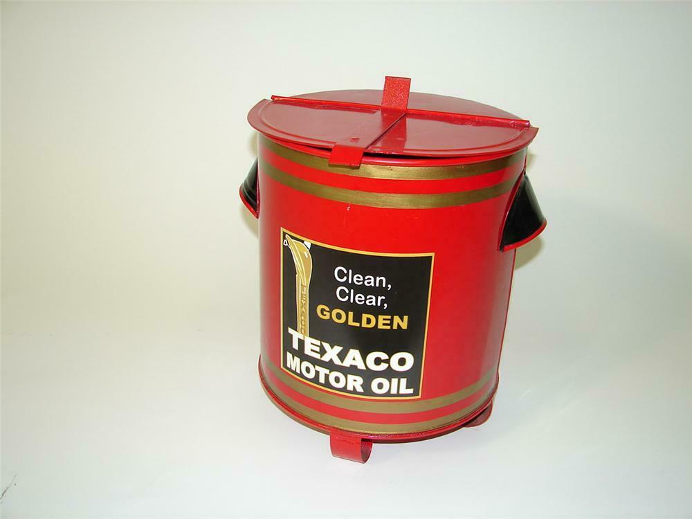 Neat 1920s-30s restored Texaco Service Station oil rag can.
