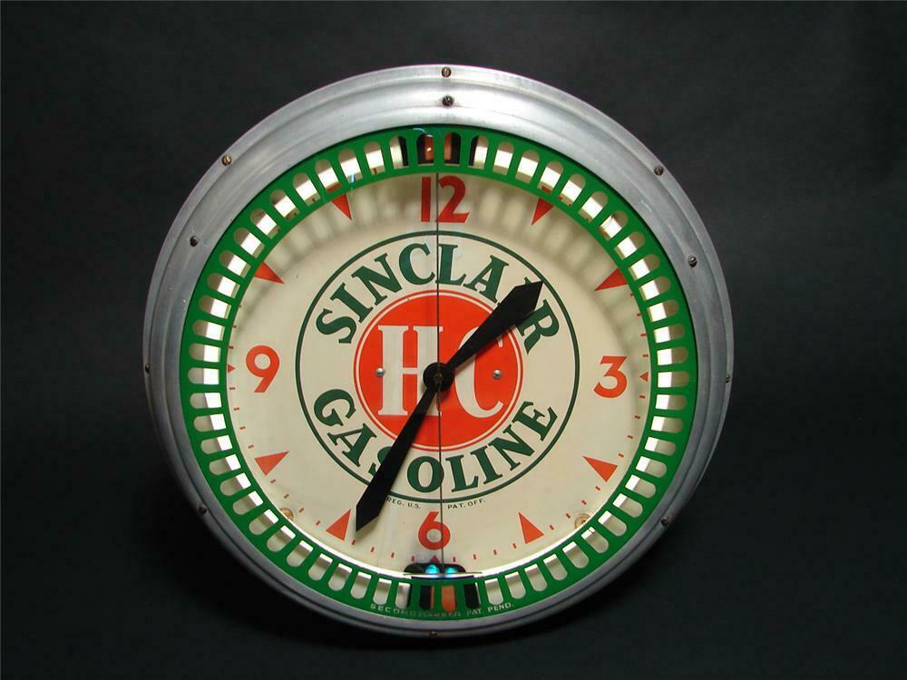 Rare all original HC Sinclair Gasoline neon station clock wit