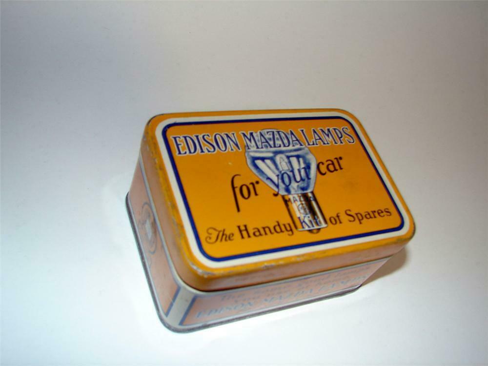 1920s Edison Mazda Auto Lamps spare lamp tin kit.