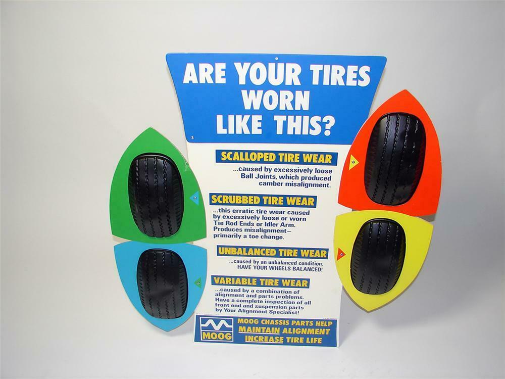 N.O.S.1960s Moog Alignment tire wear service garage display sign ...