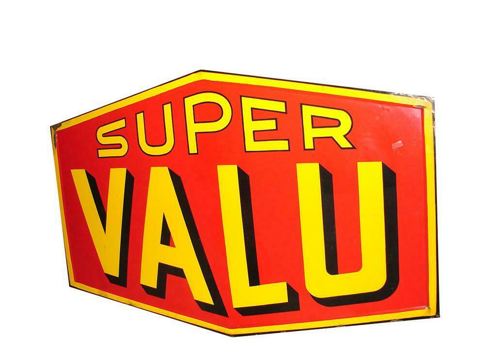 Phenomenal 1940s-50s Super Valu grocery stores single-sided p
