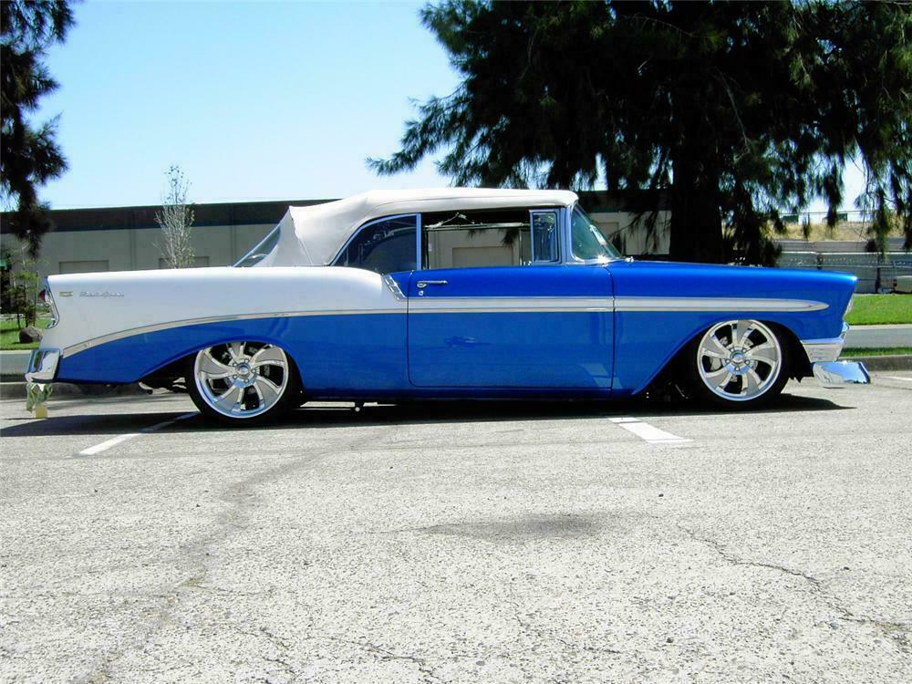 1956 CHEVROLET BEL AIR CUSTOM CONVERTIBLE - Side Profile - 115967
