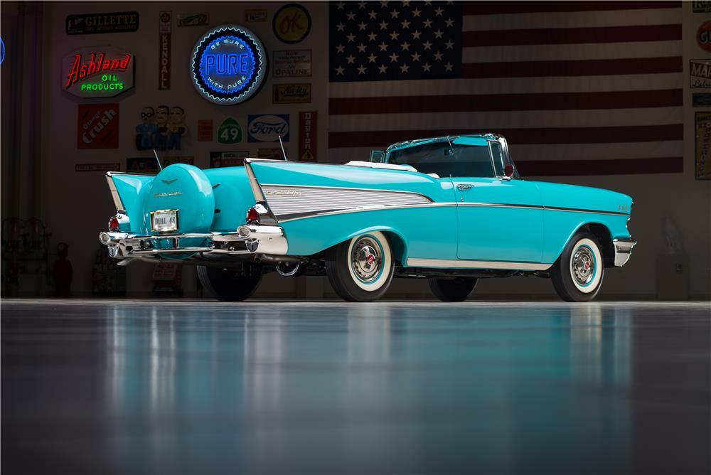 1957 CHEVROLET BEL AIR CONVERTIBLE - Rear 3/4 - 178543