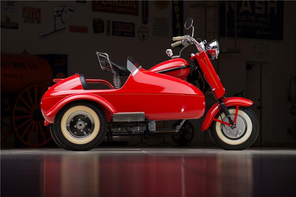 1957 CUSHMAN EAGLE SCOOTER W/SIDECAR - Side Profile - 178597