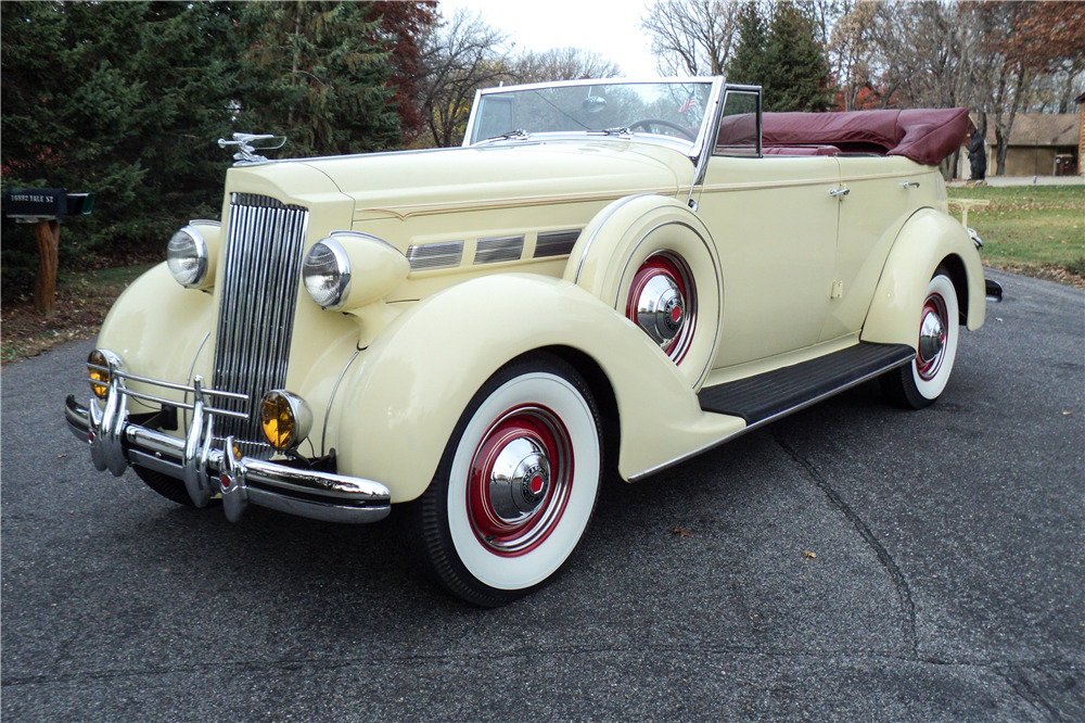 1937 PACKARD 120 STRAIGHT-8 CONVERTIBLE SEDAN - Front 3/4 - 188933
