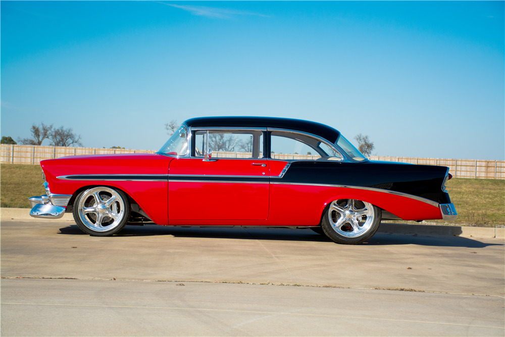1956 CHEVROLET BEL AIR CUSTOM 2-DOOR POST - Side Profile - 189312