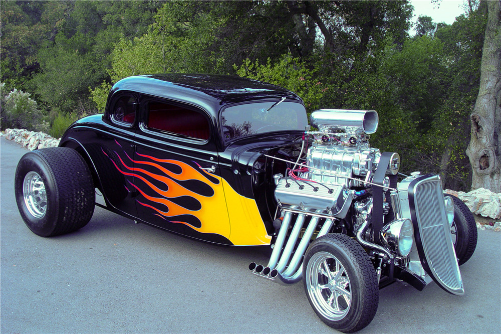 1934 FORD 5-WINDOW CUSTOM COUPE - Side Profile - 189500