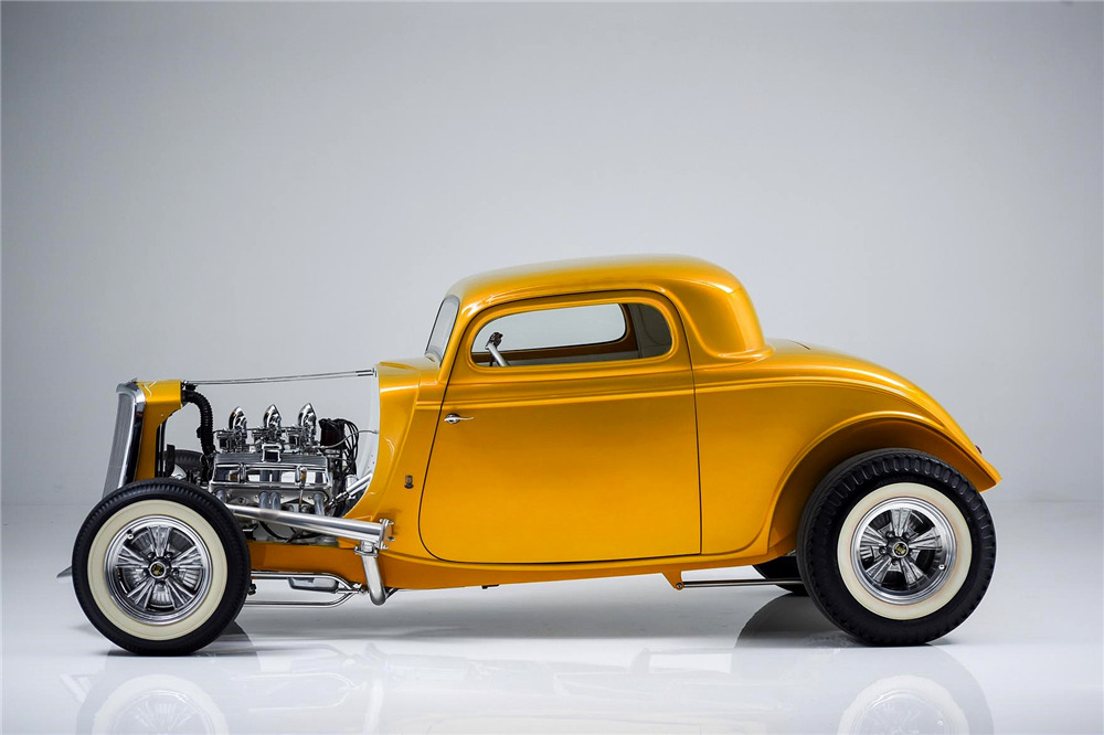 1933 FORD 3-WINDOW RICK DORE CUSTOM COUPE - Side Profile - 193789