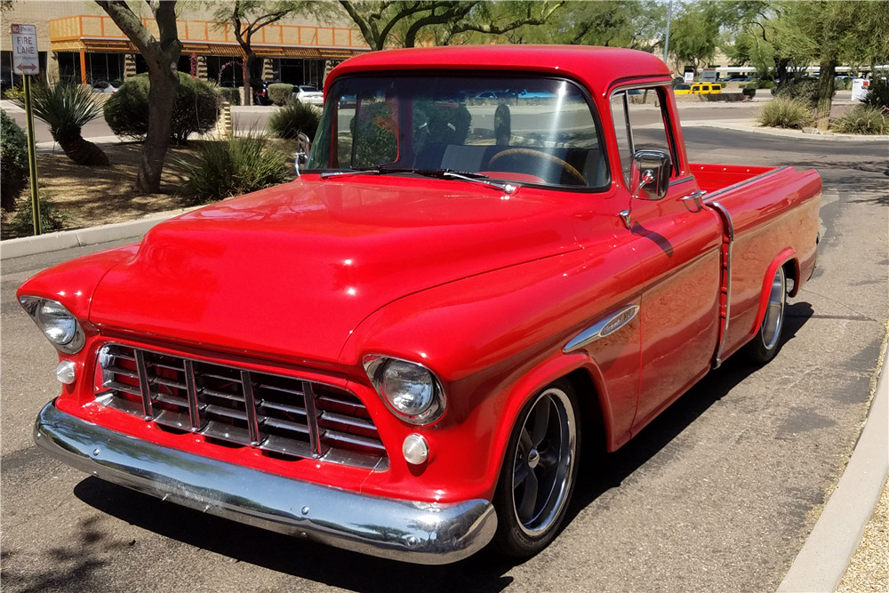 1955 CHEVROLET CAMEO CUSTOM PICKUP - Front 3/4 - 196200