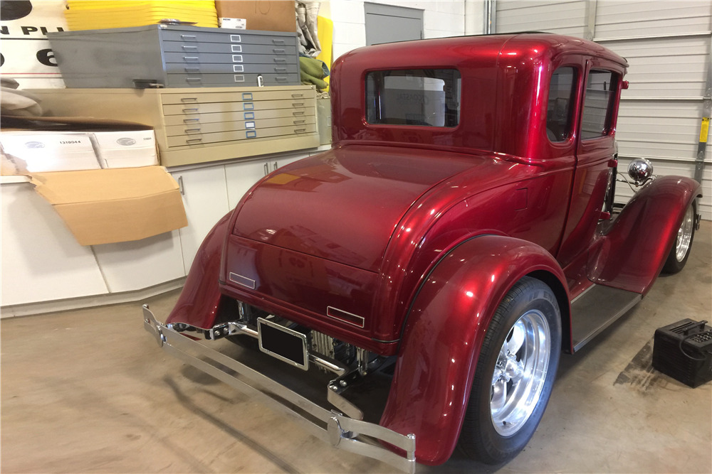 1930 FORD MODEL A CUSTOM COUPE - Rear 3/4 - 210897
