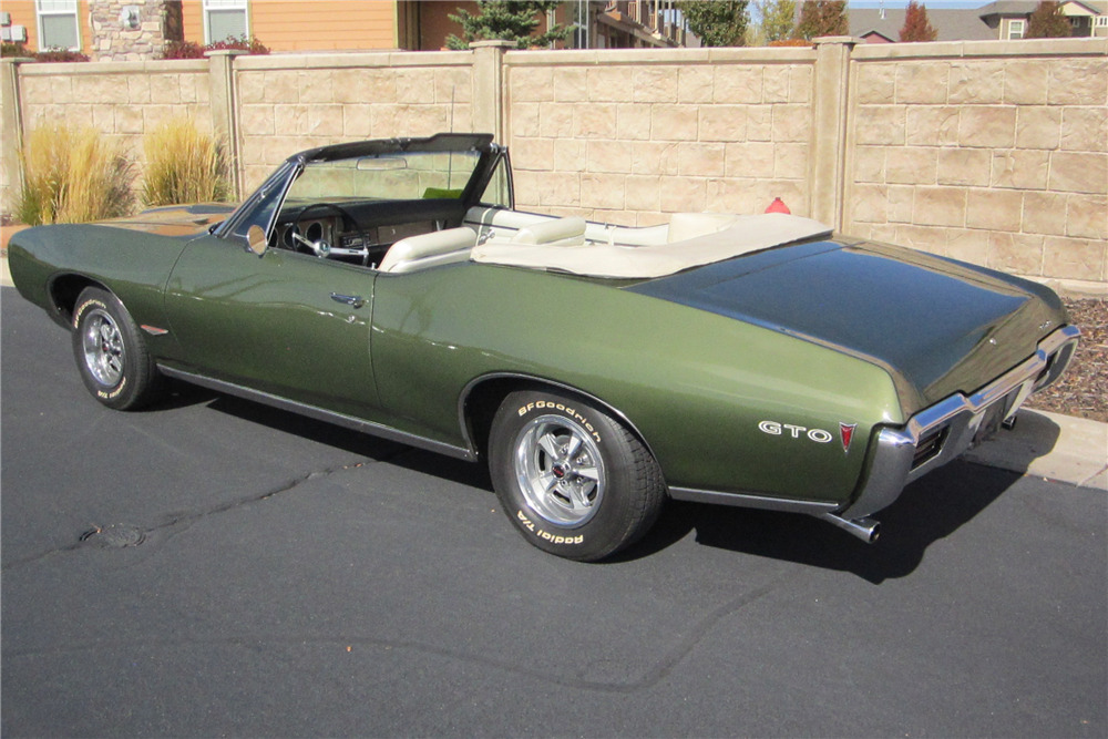 1968 PONTIAC GTO CONVERTIBLE - Rear 3/4 - 212192