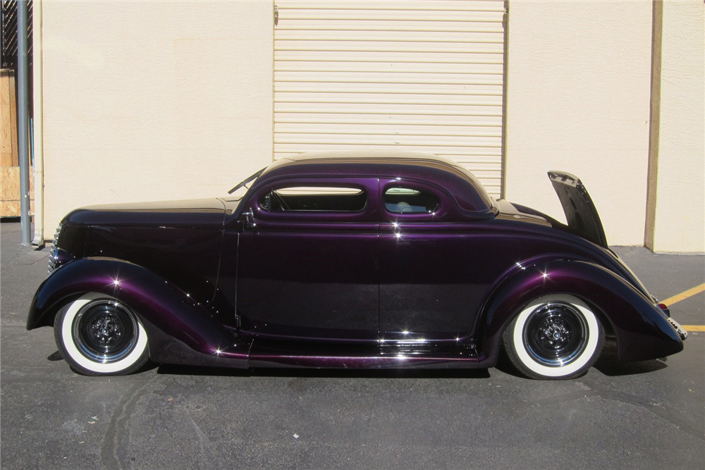1936 FORD 5-WINDOW CUSTOM COUPE - Side Profile - 213569