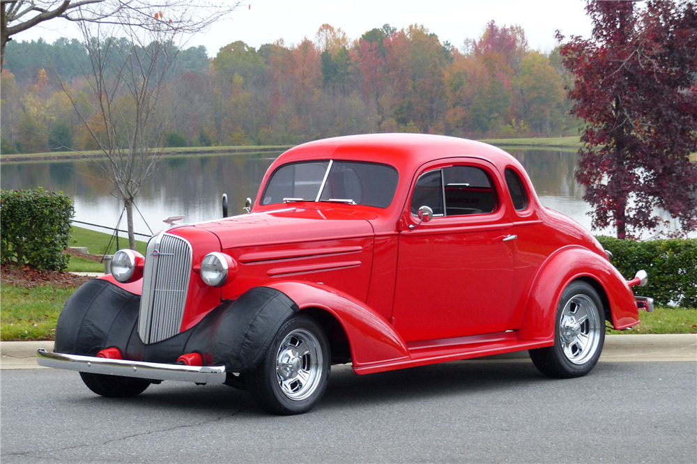 1936 CHEVROLET CUSTOM COUPE - Front 3/4 - 217854