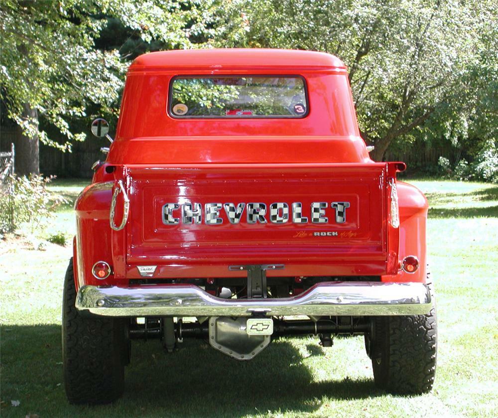 1955 CHEVROLET STEP-SIDE 4X4 CUSTOM SHOW TRUCK - Rear 3/4 - 22006