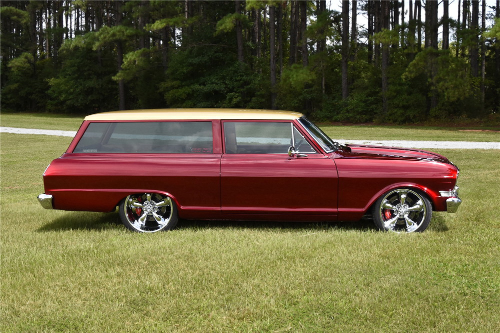 1963 CHEVROLET NOVA CUSTOM WAGON - Side Profile - 230386