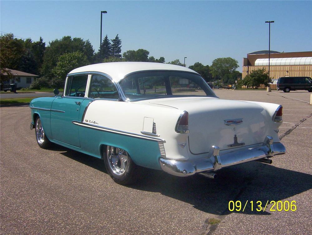 1955 CHEVROLET BEL AIR CUSTOM 2 DOOR POST - Rear 3/4 - 44120