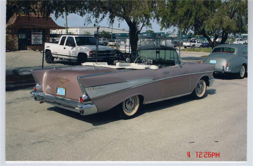 1957 CHEVROLET BEL AIR CONVERTIBLE - Rear 3/4 - 49668