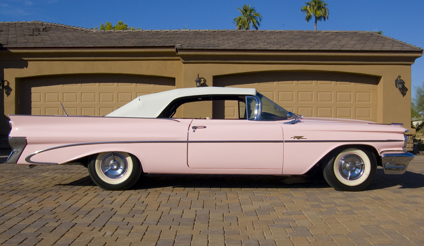 1959 PONTIAC CATALINA CONVERTIBLE "PINK LADY" - Side Profile - 61067