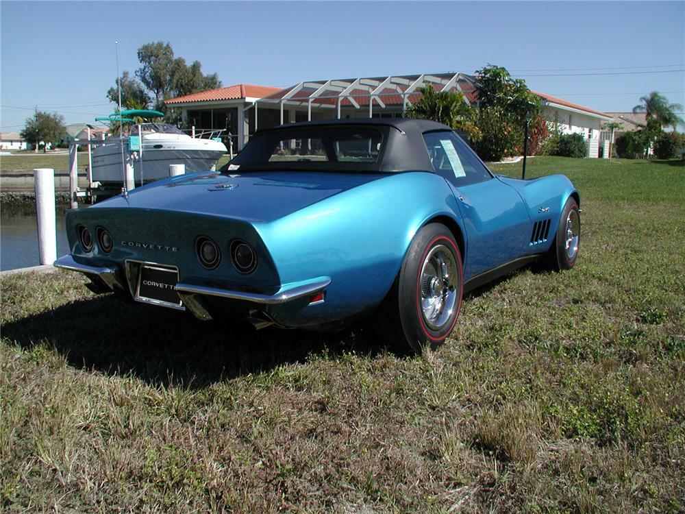 1969 CHEVROLET CORVETTE CONVERTIBLE - Rear 3/4 - 75111