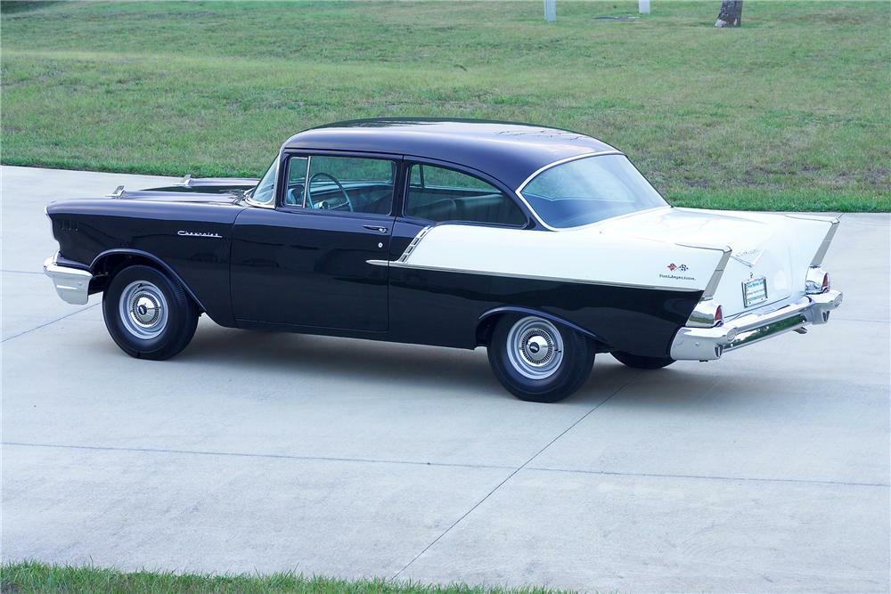 1957 CHEVROLET 150 2 DOOR SEDAN - Rear 3/4 - 81592