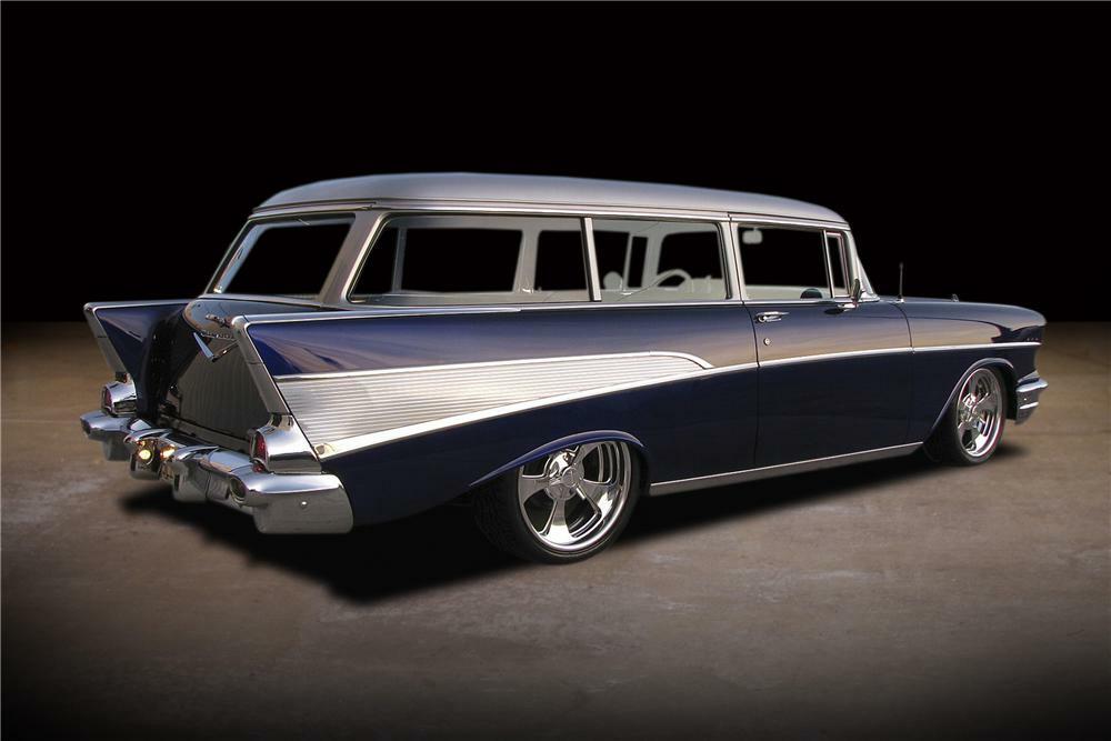 1957 CHEVROLET 210 CUSTOM 2 DOOR WAGON - Rear 3/4 - 81734