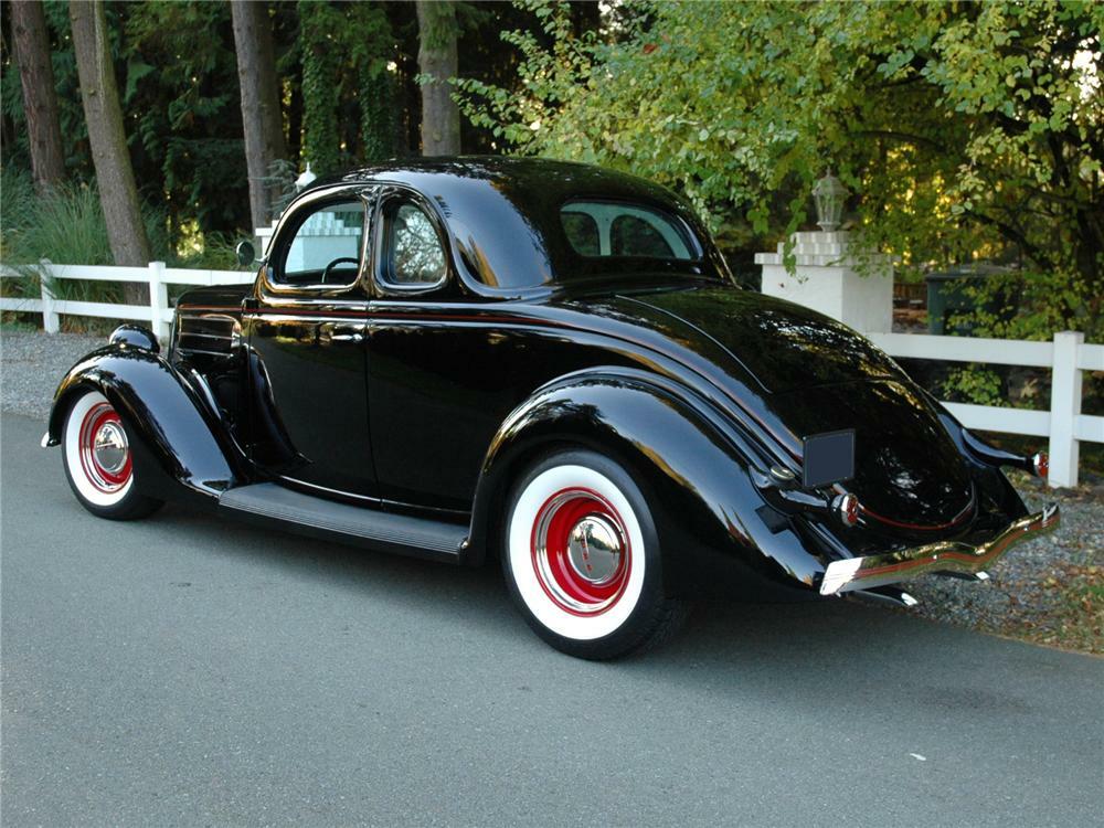 1936 FORD 5 WINDOW CUSTOM COUPE - Rear 3/4 - 81780