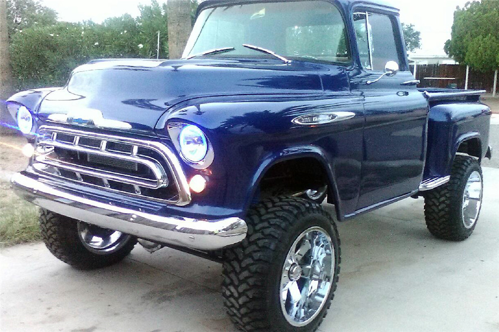 1957 CHEVROLET 3100 4X4 CUSTOM PICKUP - Front 3/4 - 224257